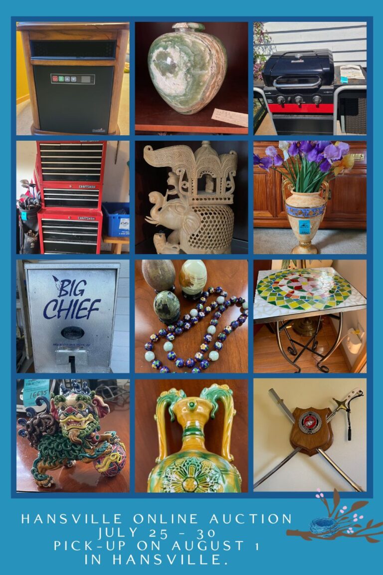 Hansville Furniture, Trinkets and Figurines Online Auction