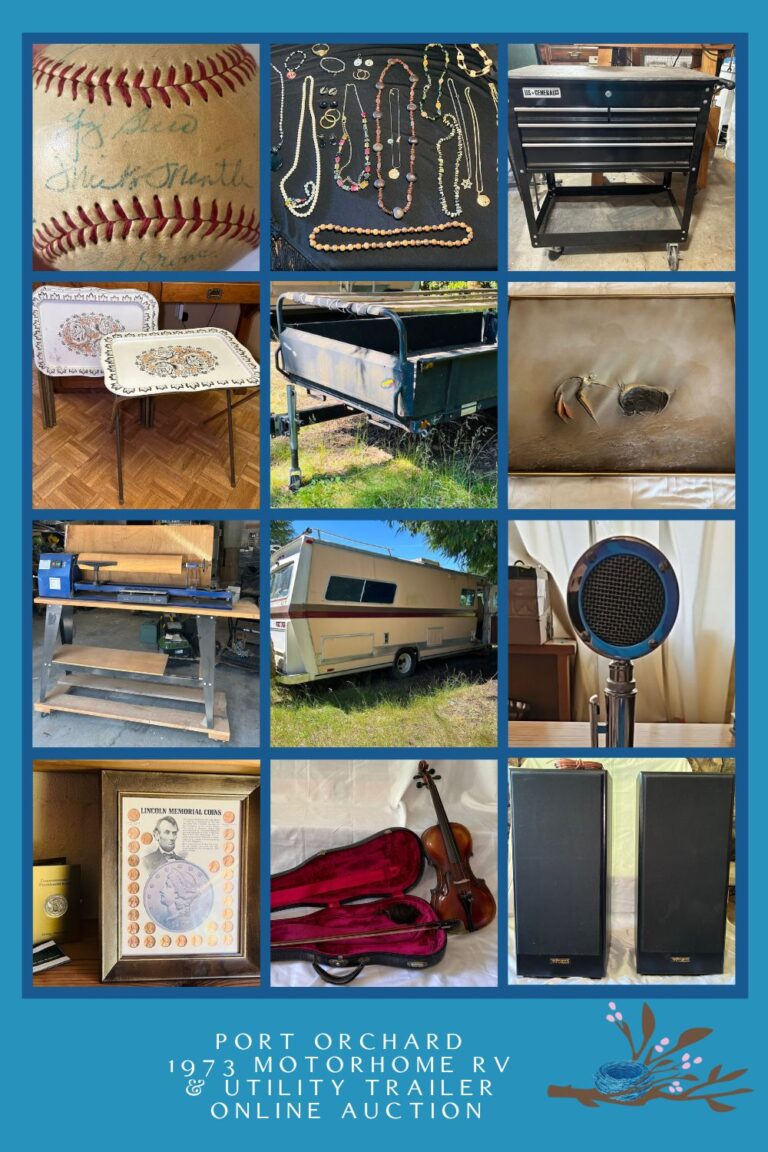 Port Orchard 1973 Motorhome RV & Utility Trailer Online Auction